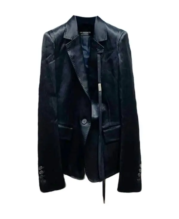ANN DEMEULEMEESTER Logo V-neck Suit Jacket