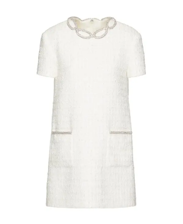 Valentino Garavani Embroidered Tweed Short Dress