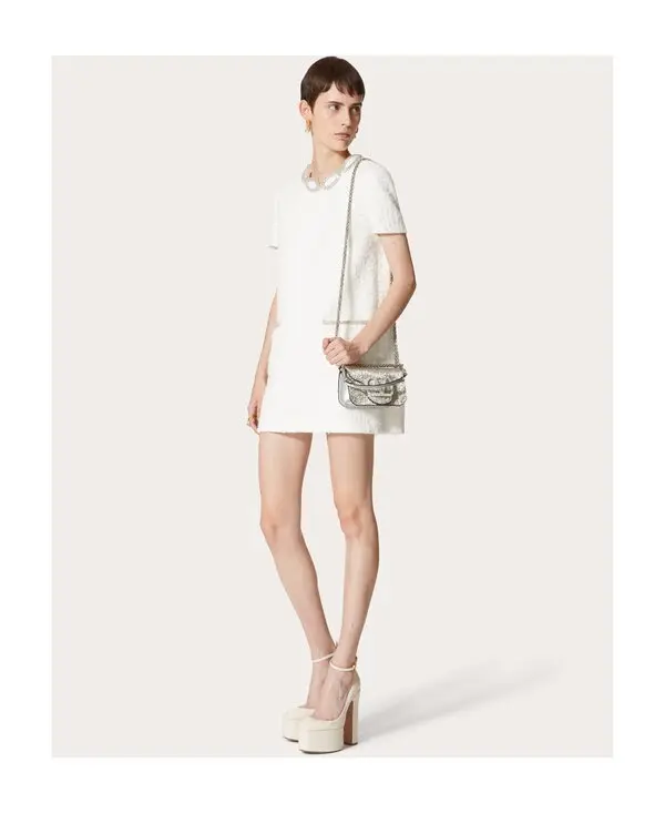 Valentino Garavani Embroidered Tweed Short Dress