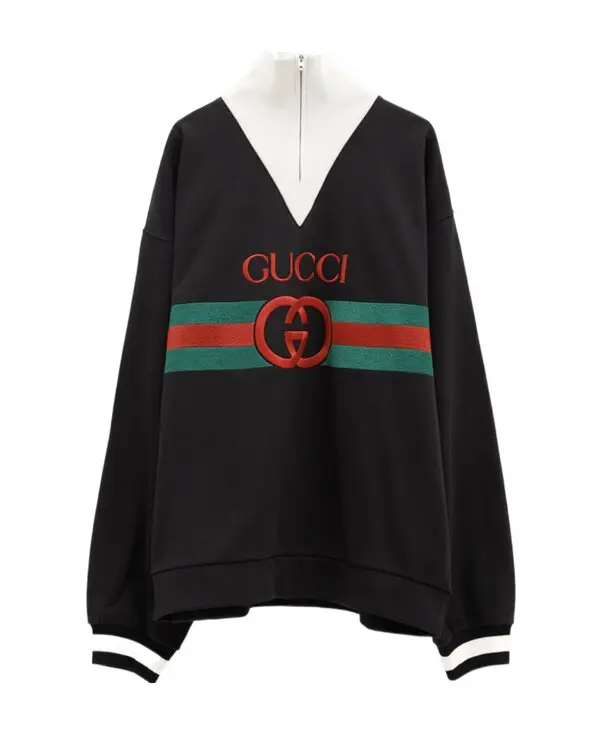 Gucci High-neck Embroidered Logo Sweatshirt