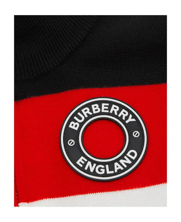 Burberry Logo-appliqué Knit Zip-up Jacket
