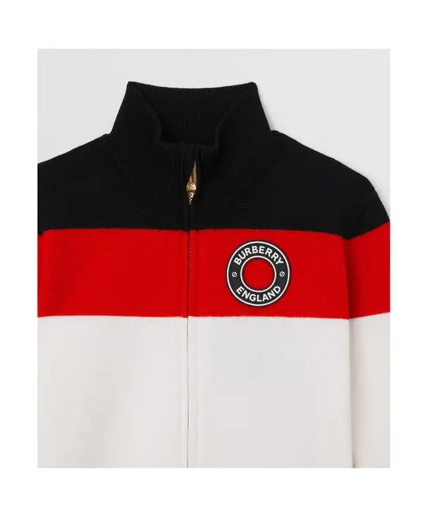Burberry Logo-appliqué Knit Zip-up Jacket