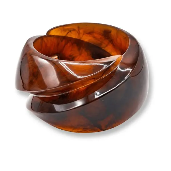MICHAEL NASH JEWELRY Brigite Polished Tortoise Resin Carved Bangle - Brown
