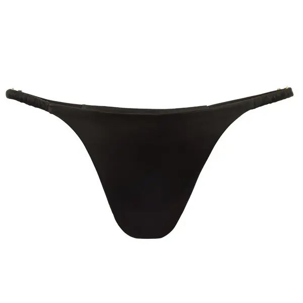 BLACK HEART LINGERIE Ruched Silk Thong