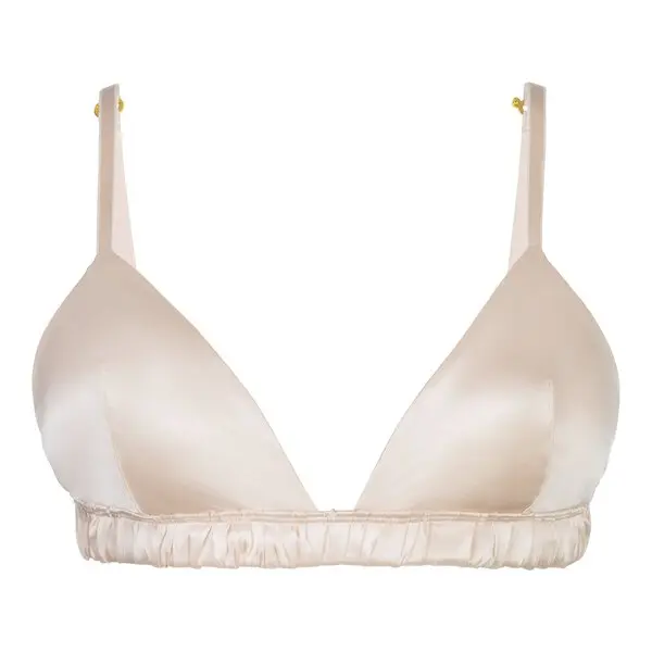 BLACK HEART LINGERIE Convertible Silk Triangle Bra In Champagne - Pink