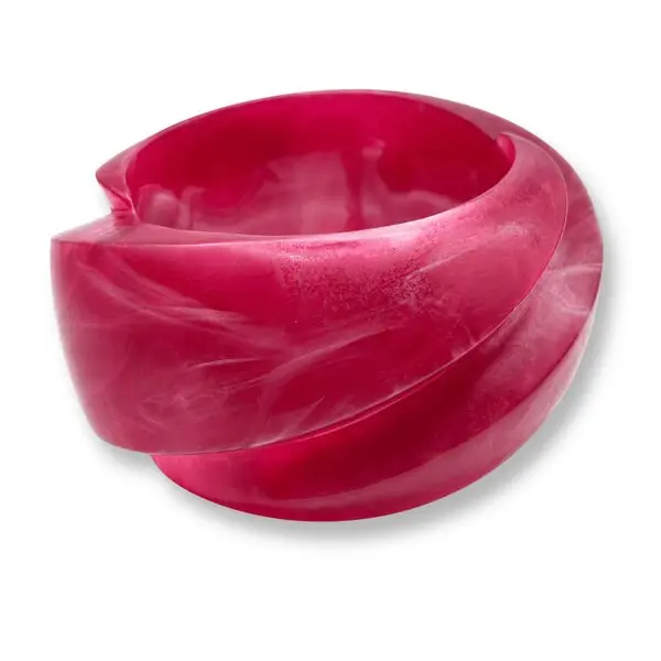 MICHAEL NASH JEWELRY Brigite Matte Bordeaux Resin Carved Bangle - Red