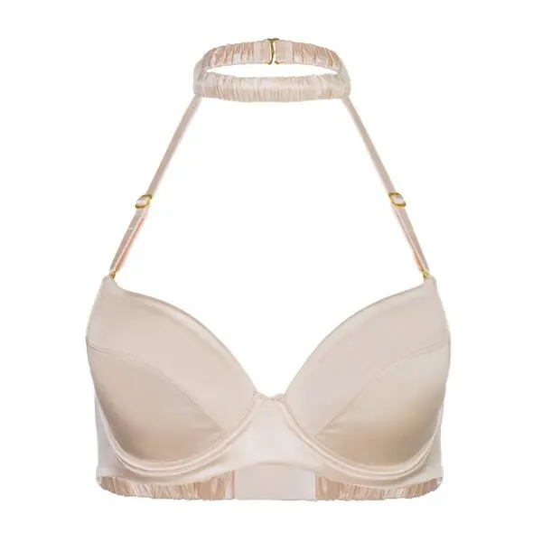 BLACK HEART LINGERIE Convertible Silk Push-up Bra In Champagne - Pink