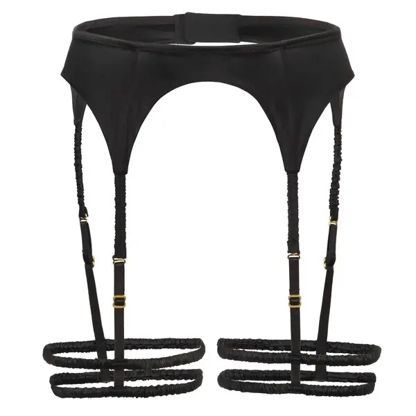 BLACK HEART LINGERIE Silk Garter Belt With Convertible Straps