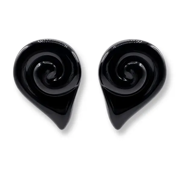 MICHAEL NASH JEWELRY Brigitte Polished Resin Clip On Earrings - Black