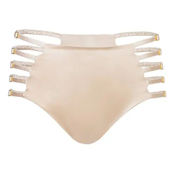 BLACK HEART LINGERIE Strappy High-waist Silk Panty In Champagne - Pink