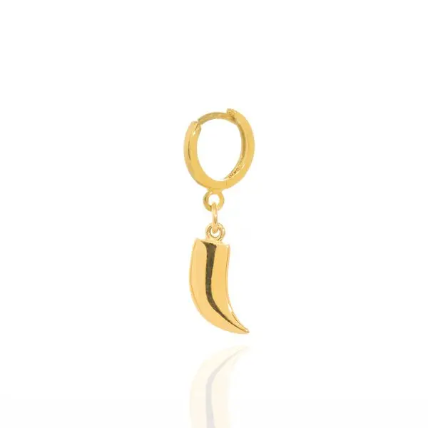 C.J.M Single Horn Charm Hoop Earring - Gold