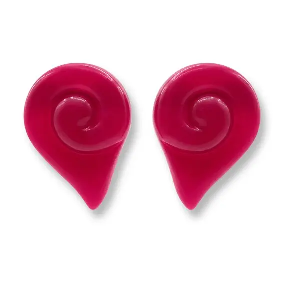 MICHAEL NASH JEWELRY Brigitte Matte Resin Clip-on Earrings - Red