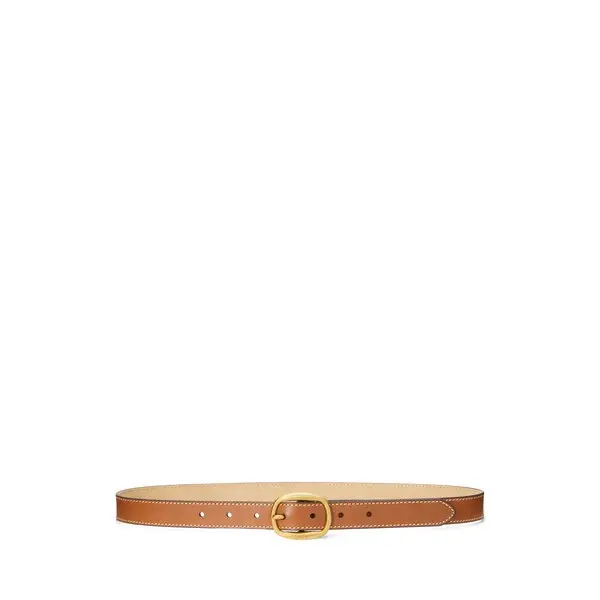 Ralph Lauren Oval-buckle Skinny Leather Belt