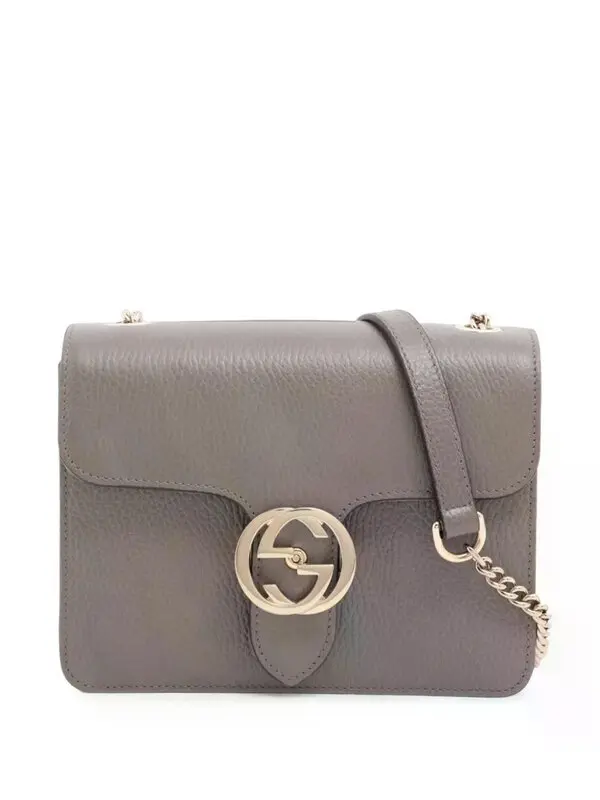 Gucci 2016-2026 Small Dollar Calfskin Interlocking G Crossbody Bag - Grey