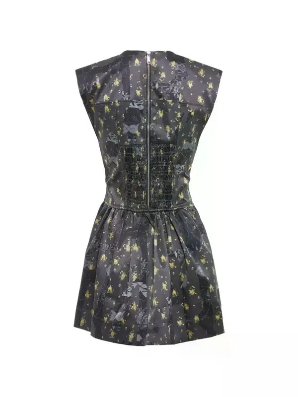 GANNI Floral Print Pocket Detail Dress - Grey