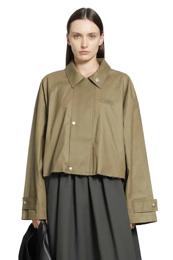 MAISON MARGIELA Cropped Wax Jacket - Green