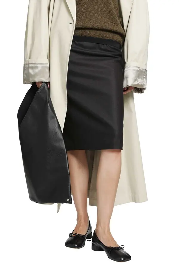 MAISON MARGIELA Wool Twill Midi Skirt