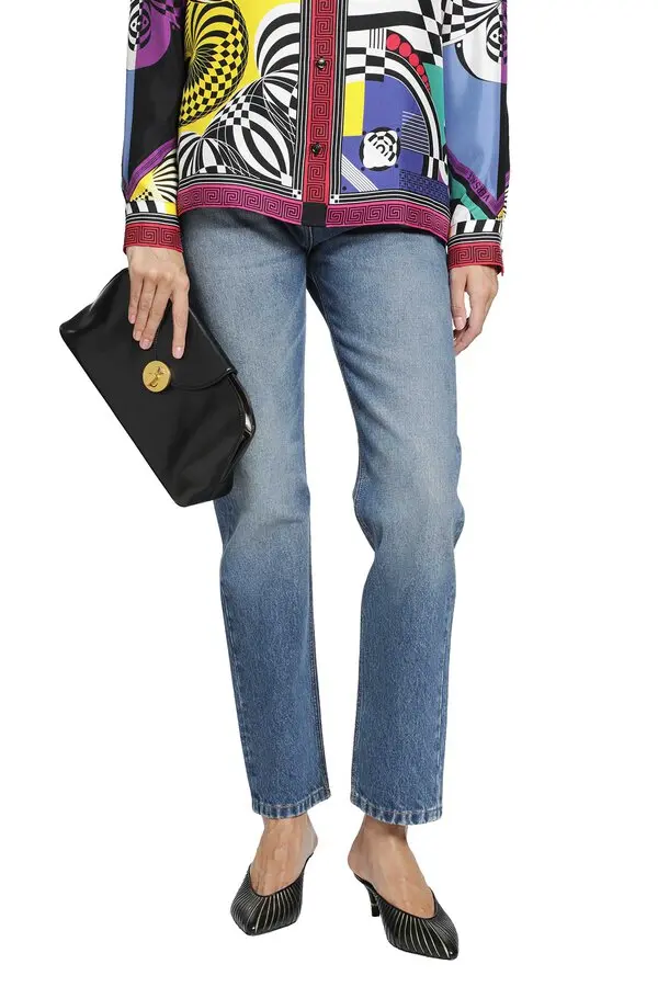 Versace Straight Leg High Rise Jeans