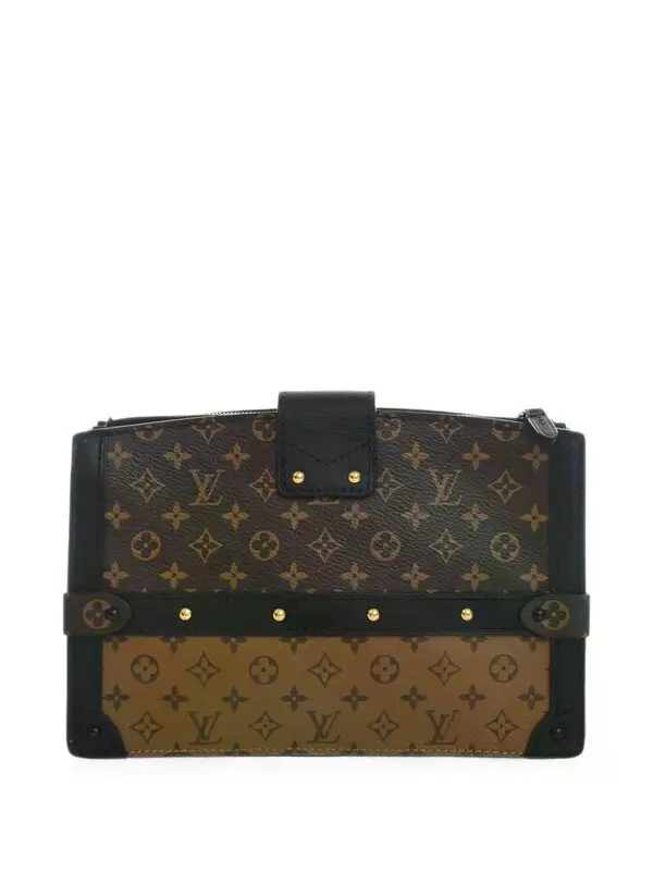 LOUIS VUITTON Monogram Reverse Trunk Clutch Crossbody Bag - Brown