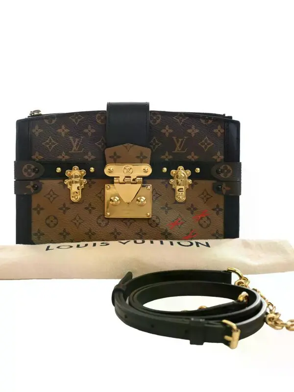 LOUIS VUITTON Monogram Reverse Trunk Clutch Crossbody Bag - Brown