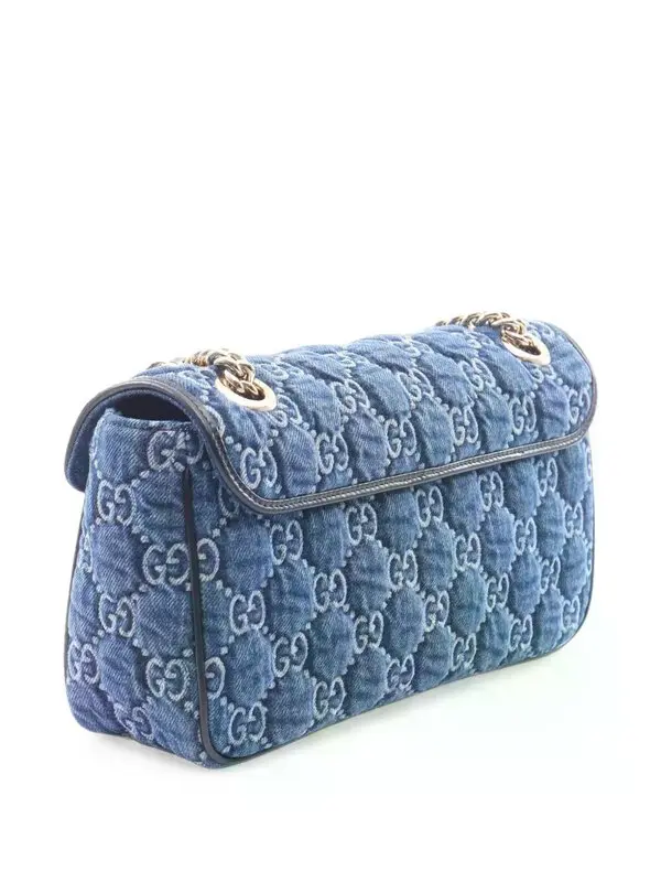 Gucci 2016-2026 Medium Gg Marmont Matelasse Denim Shoulder Bag