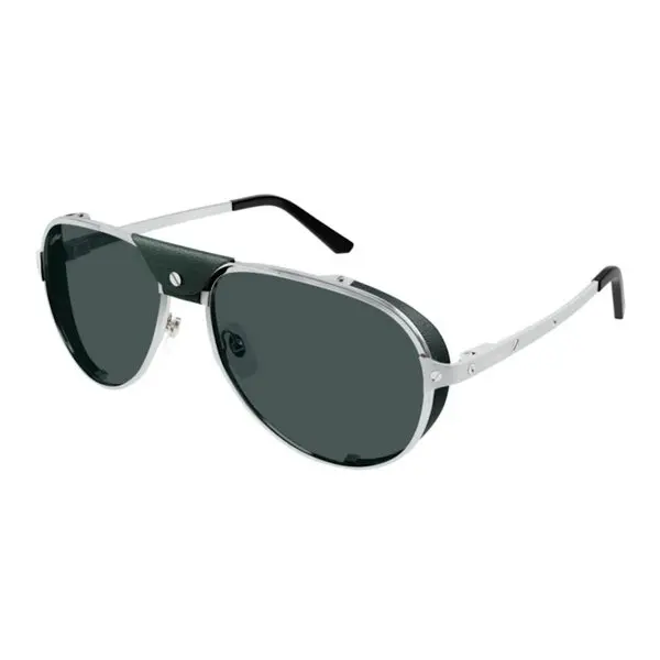 Cartier Santos De Aviator Sunglasses - Silver/green