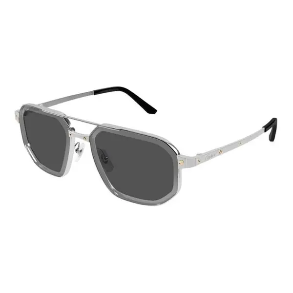 Cartier Santos De Aviator Sunglasses - Silver/grey