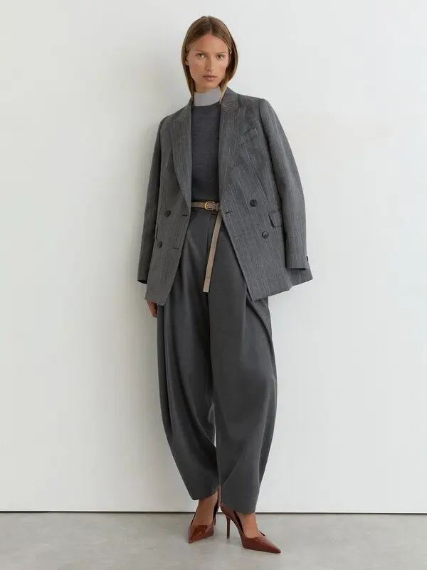 REISS Aries Wool-blend Pleated Barrel-leg Trousers