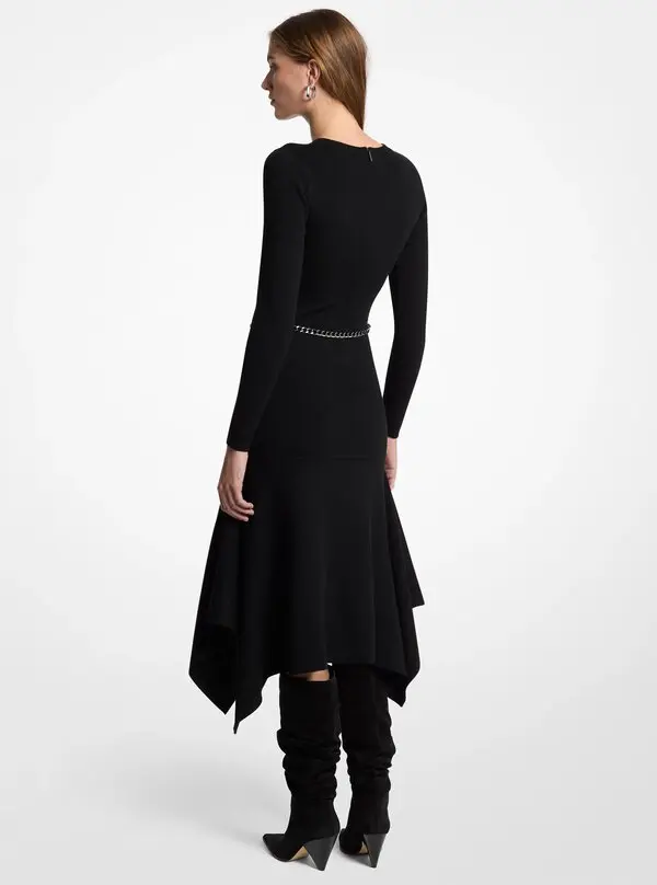 Michael Kors Stretch Wool Handkerchief Hem Dress