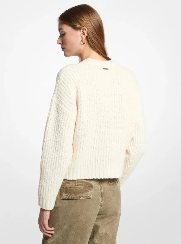 Michael Kors Ribbed Wool Blend Bouclé Sweater