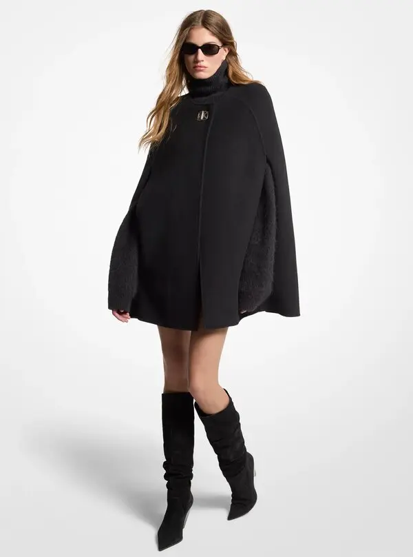 Michael Kors Wool Blend Cape In Size By