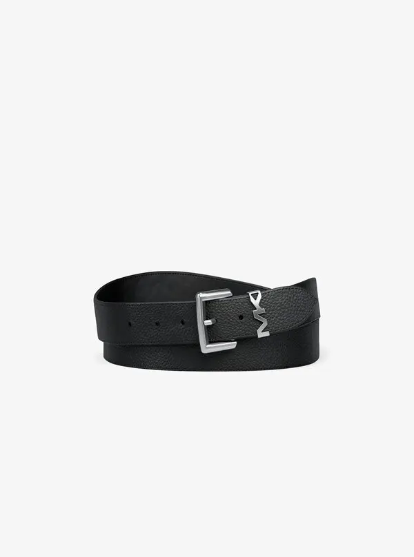 Michael Kors Pebbled Leather Belt In Size By - Black