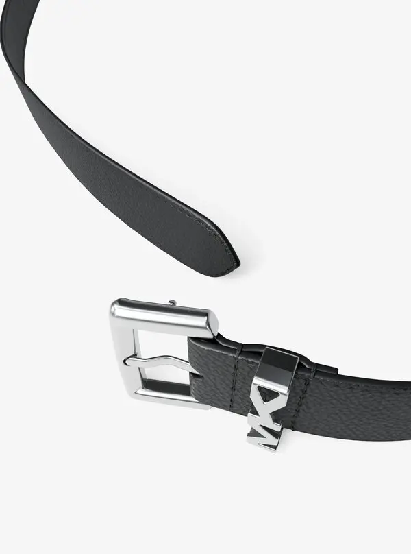Michael Kors Pebbled Leather Belt In Size By - Black