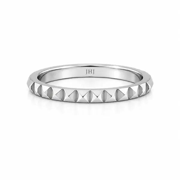 JAGGED HALO JEWELRY Artemis Pyramid Stud Ring - Silver