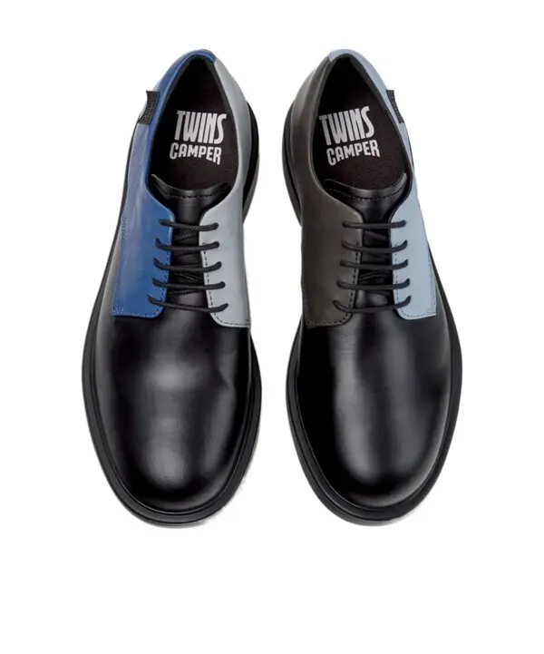 Camper Asymmetrical Leather Derby Shoes - Black