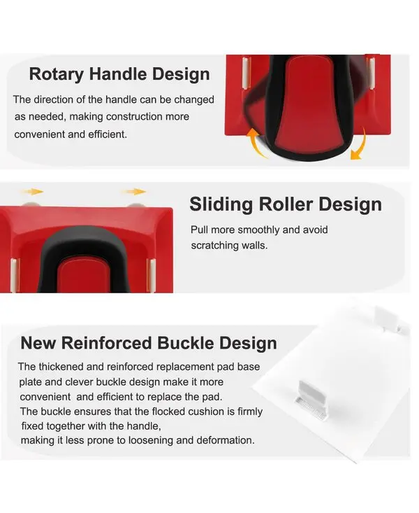 XDOVET Edger Trimmer Wall Ceiling Corner Pad Applicator Tool - Red