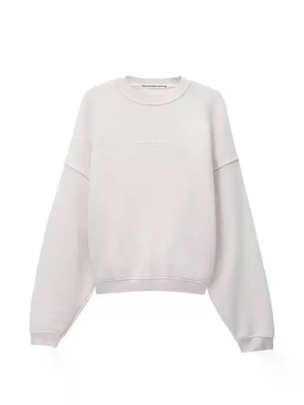 Alexander Wang Oversized Crewneck With Logo Print - Grey