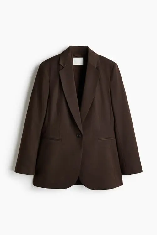 H&M Long Single-breasted Twill Blazer