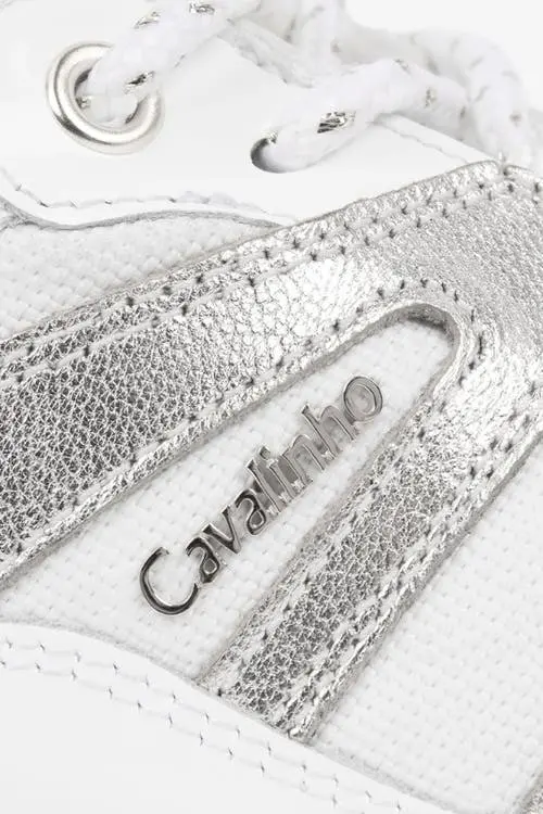 CAVALINHO Lace Up Round Toe Sneakers - Silver
