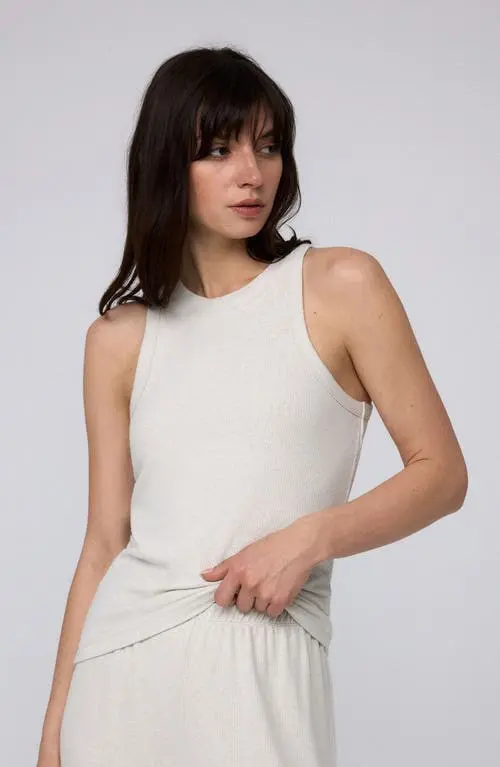 JUANA Selene Ribbed Tank Top - Cement
