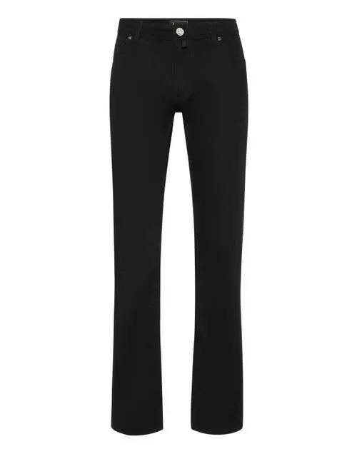 BILLIONAIRE Embroidered 5 Pockets Regular Cut Jeans