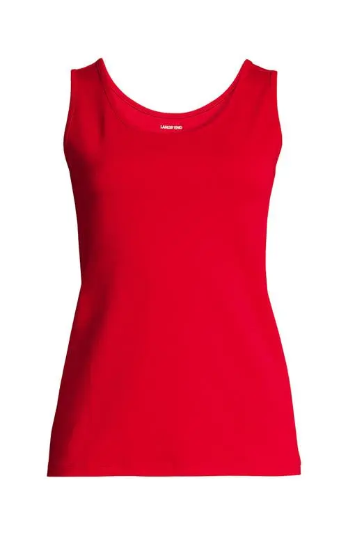 LANDS' END Cotton Tank Top - Compass Red