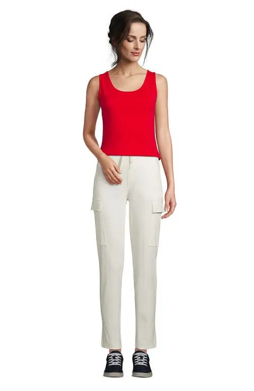 LANDS' END Cotton Tank Top - Compass Red