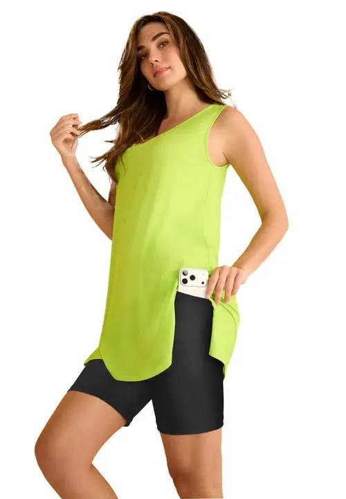 Roaman's Soft Sculpt Pull-on Bike Shorts With Side Pockets - Black