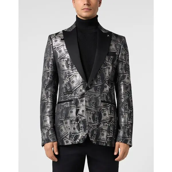 Philipp Plein Blazer All-over Plein Dollars