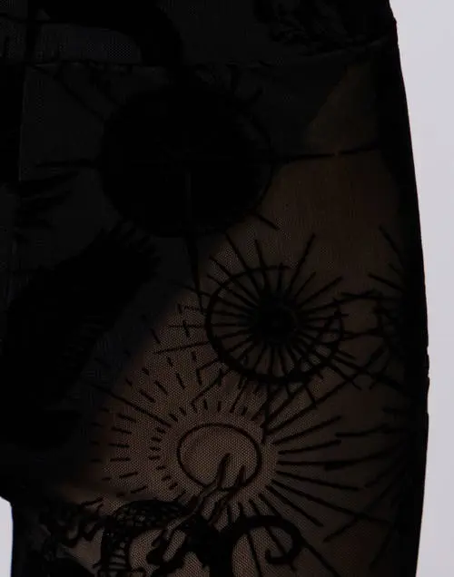 Philipp Plein Tulle Leggings Flock Butterfly Tattoo