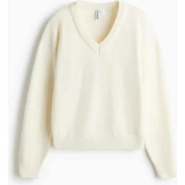 H&M V-neck Sweater With Wool Blend
