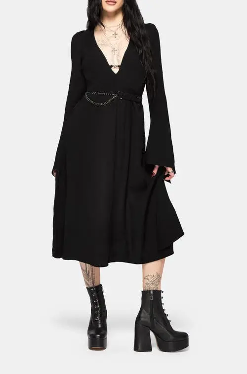 DISTURBIA Millicent Chain Front Midi Dress