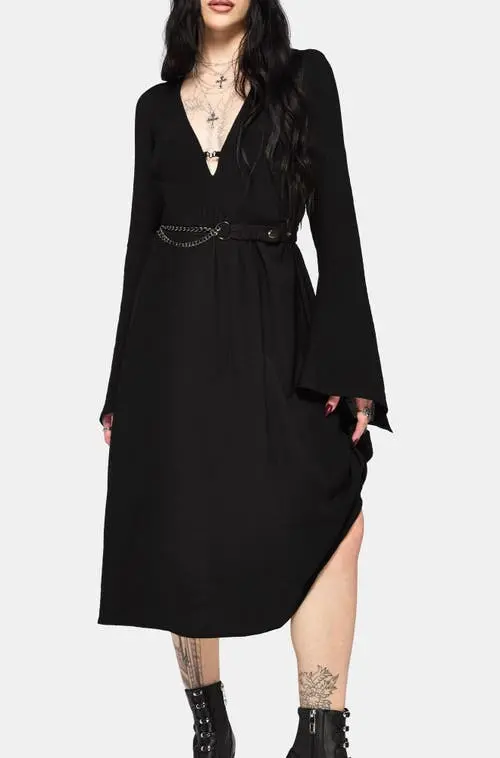 DISTURBIA Millicent Chain Front Midi Dress