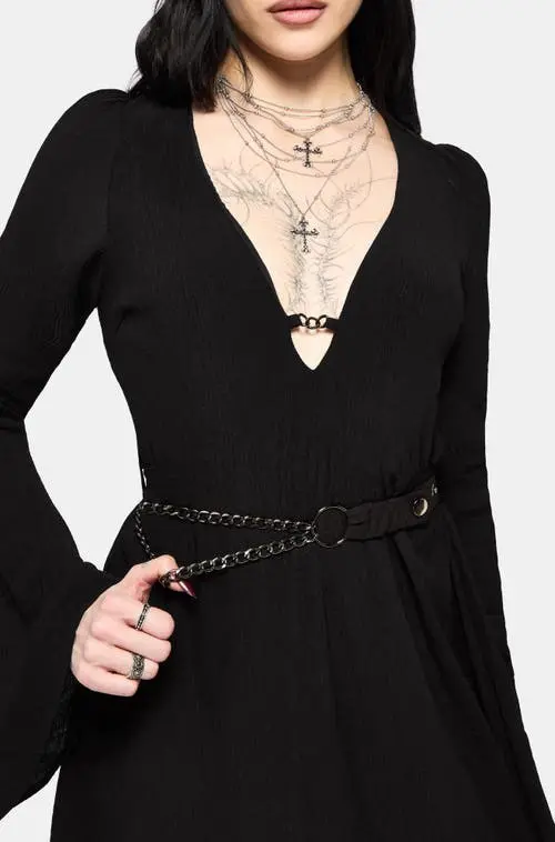 DISTURBIA Millicent Chain Front Midi Dress